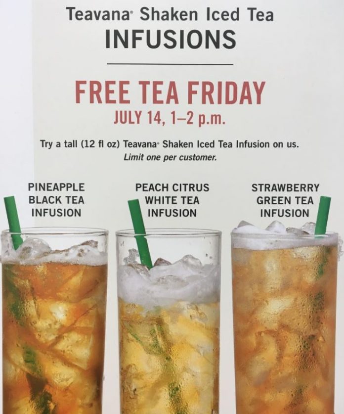 Starbucks New Tea Infusions & FREE Tea Friday July 14, 1-2pm ...